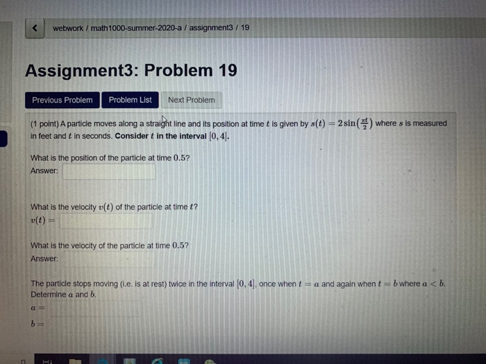 Solved webwork / math 1000-summer-2020-a / assignment3 / 19 | Chegg.com