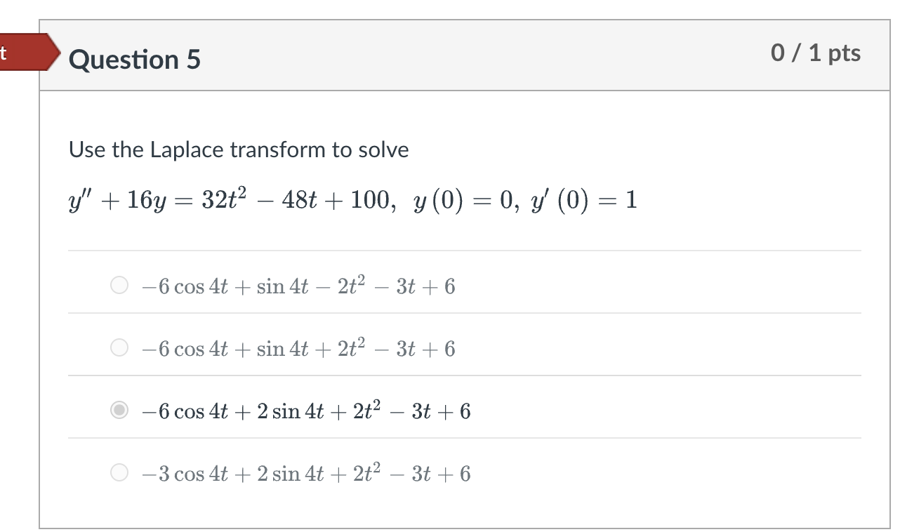 Question 5Use the Laplace transform to | Chegg.com