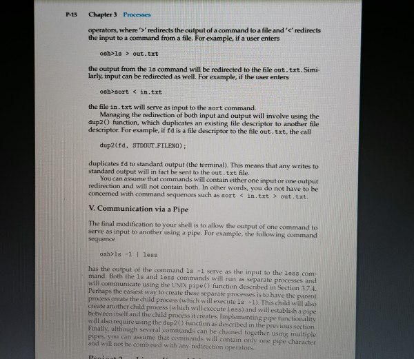 Project 1–UNIX Shell This project consists of | Chegg.com