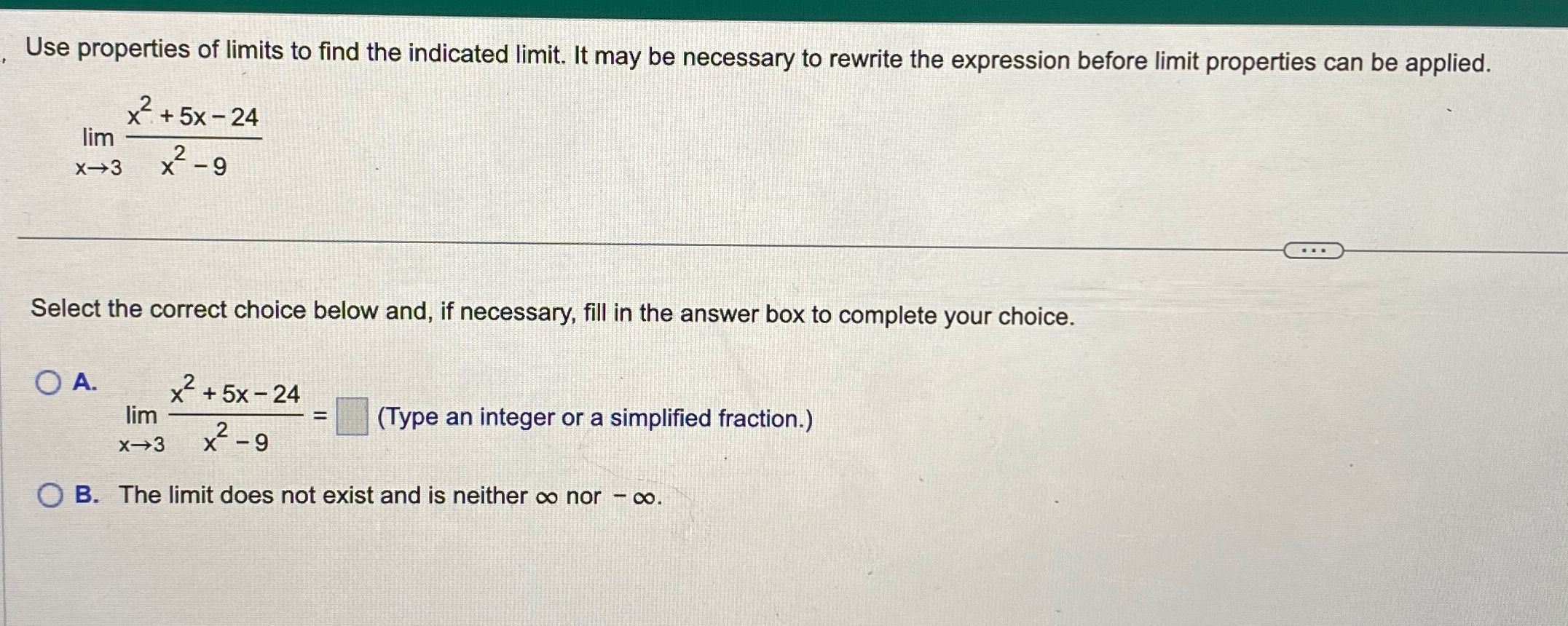 Solved Use properties of limits to find the indicated limit. | Chegg.com