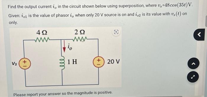 Solved Find the output current io in the circuit shown below | Chegg.com