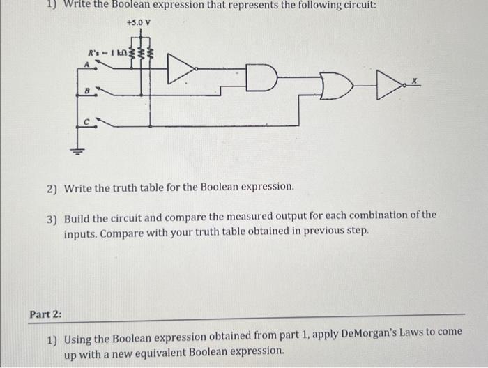 Solved Write the boolean expression that represents the | Chegg.com