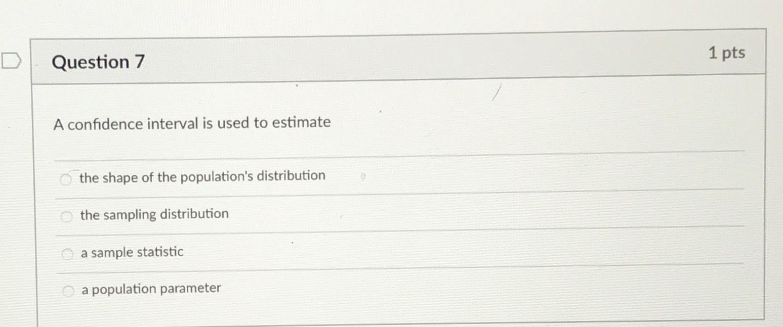 Solved Question 71 ﻿ptsA confidence interval is used to | Chegg.com