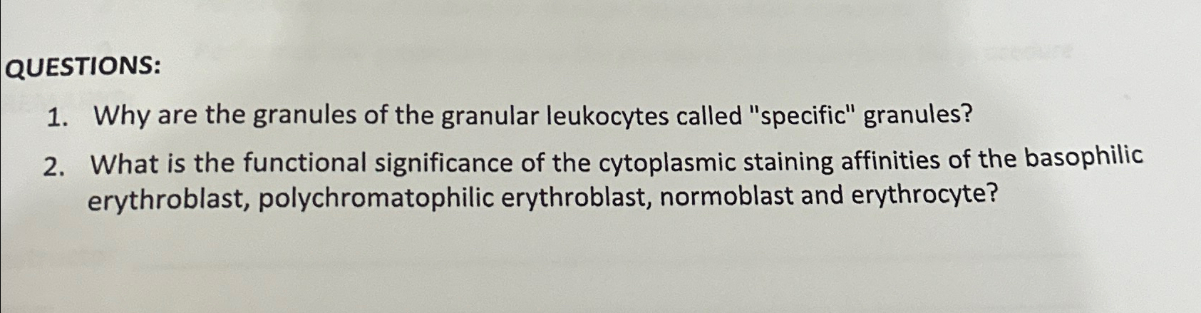 Solved QUESTIONS:Why are the granules of the granular | Chegg.com