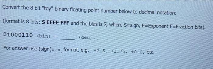 Solved Convert the 8 bit Solved Convert the 8 bit