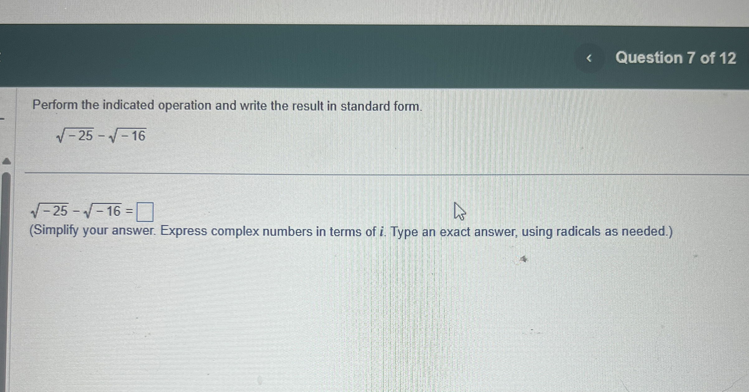 Solved Perform the indicated operation and write the result | Chegg.com
