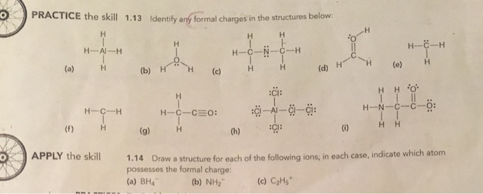 Solved PRACTICE the skill 1.13 Identify any formal charges | Chegg.com