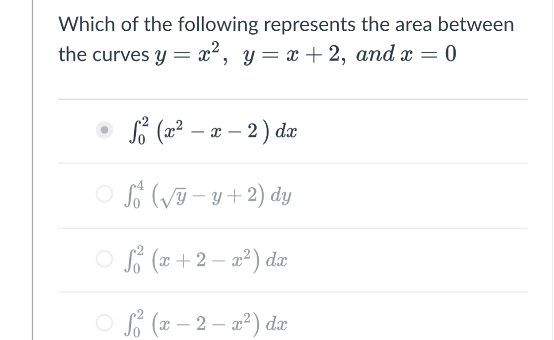 Solved Which of the following represents the area between | Chegg.com