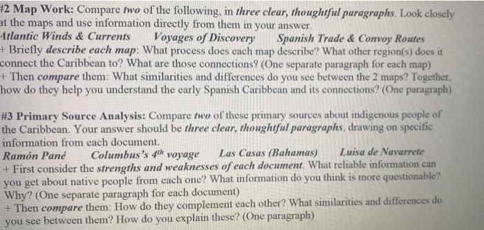 2 Map Work: Compare two of the following, in three | Chegg.com