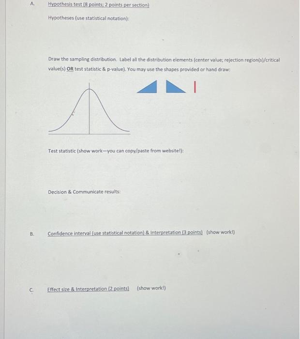 Draw the sampling distribution, Label all the | Chegg.com