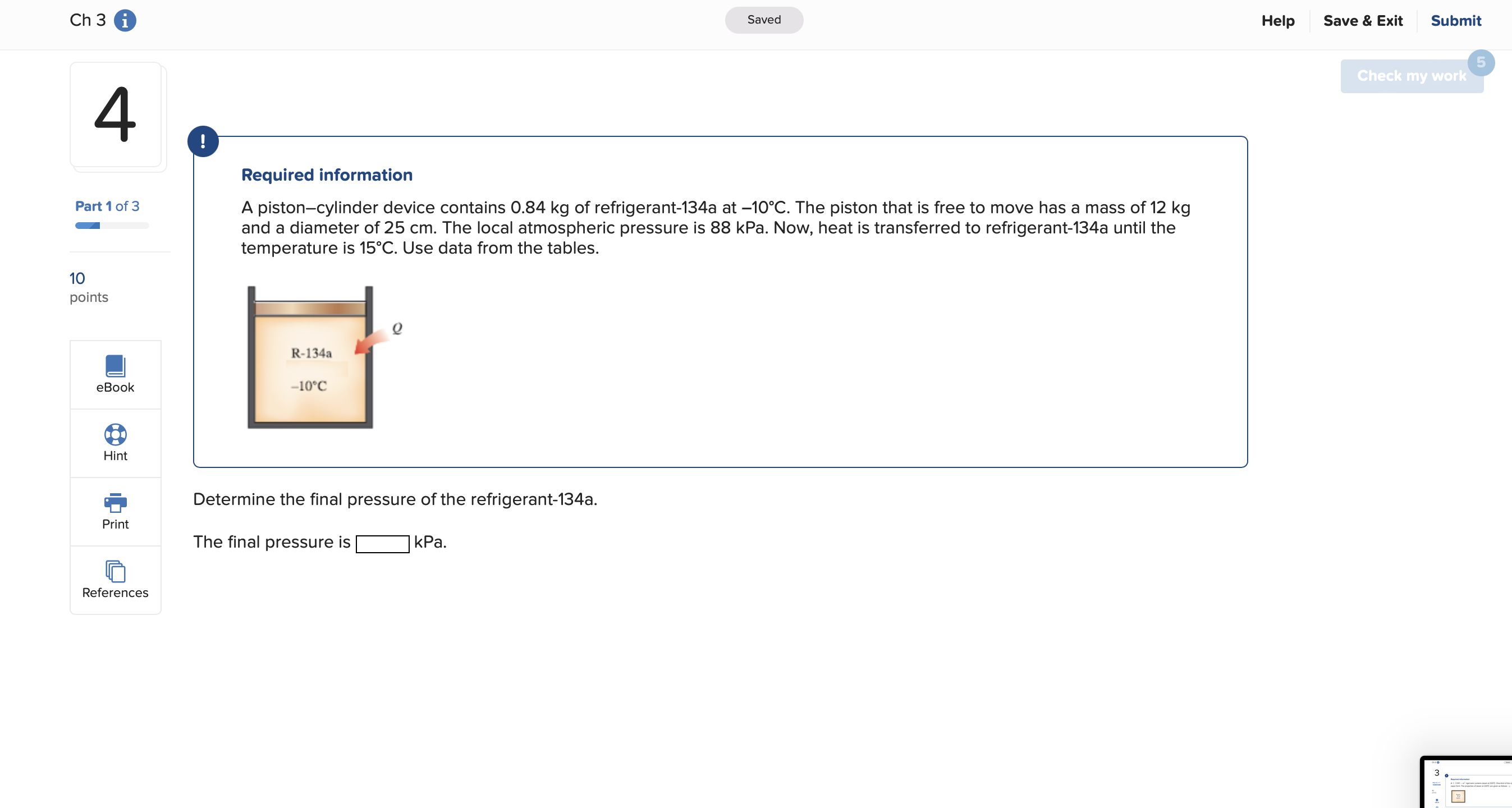 Solved Required informationA piston-cylinder device contains | Chegg.com