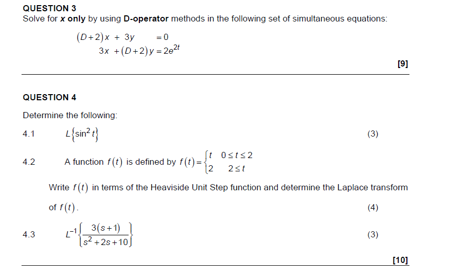 Solved QUESTION 3Solve for x ﻿only by using D -operator | Chegg.com
