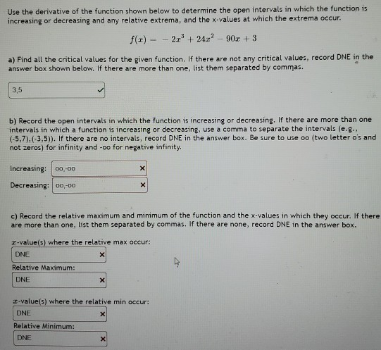 Solved Use the derivative of the function shown below to | Chegg.com