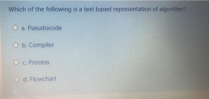 Solved Which of the following is a text based representation | Chegg.com