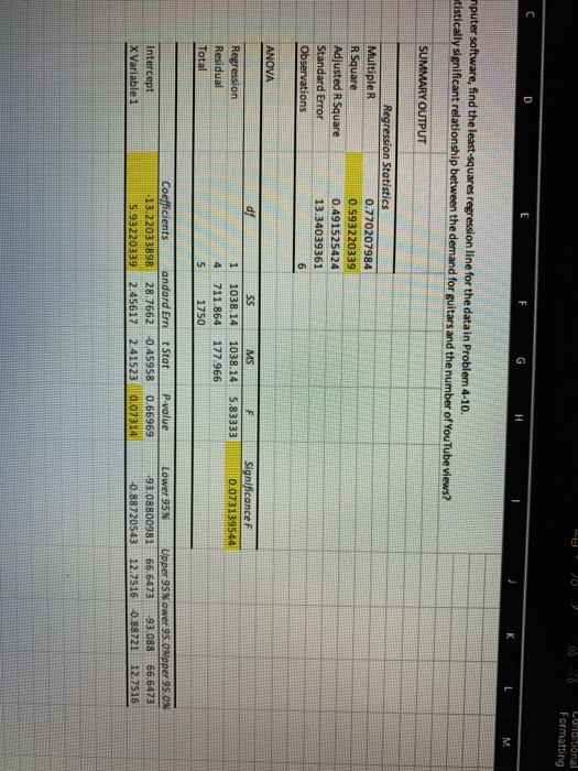 Solved 4-12 Using computer software, find the least-squares | Chegg.com