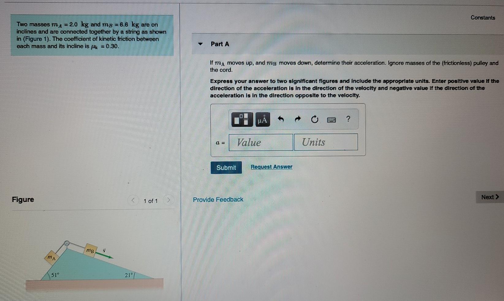 Solved Constants Two blocks made of different materials, | Chegg.com