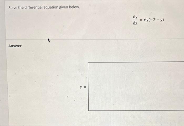 Solved Solve the differential equation given below. | Chegg.com