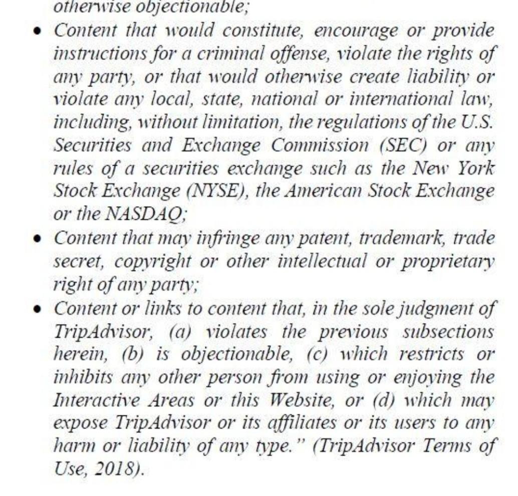 Solved otherwise objectionable; • Content that would | Chegg.com