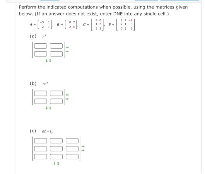 Solved Perform the indicated computations when possible, | Chegg.com