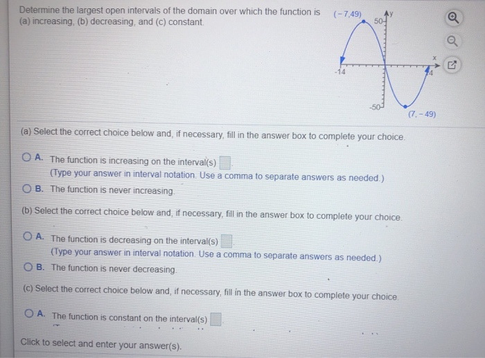 Solved Determine the largest open intervals of the domain | Chegg.com