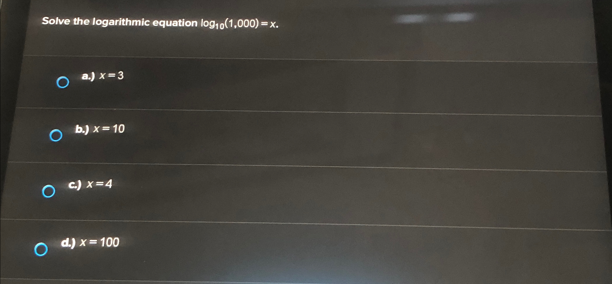 Solved Solve the logarithmic equation | Chegg.com