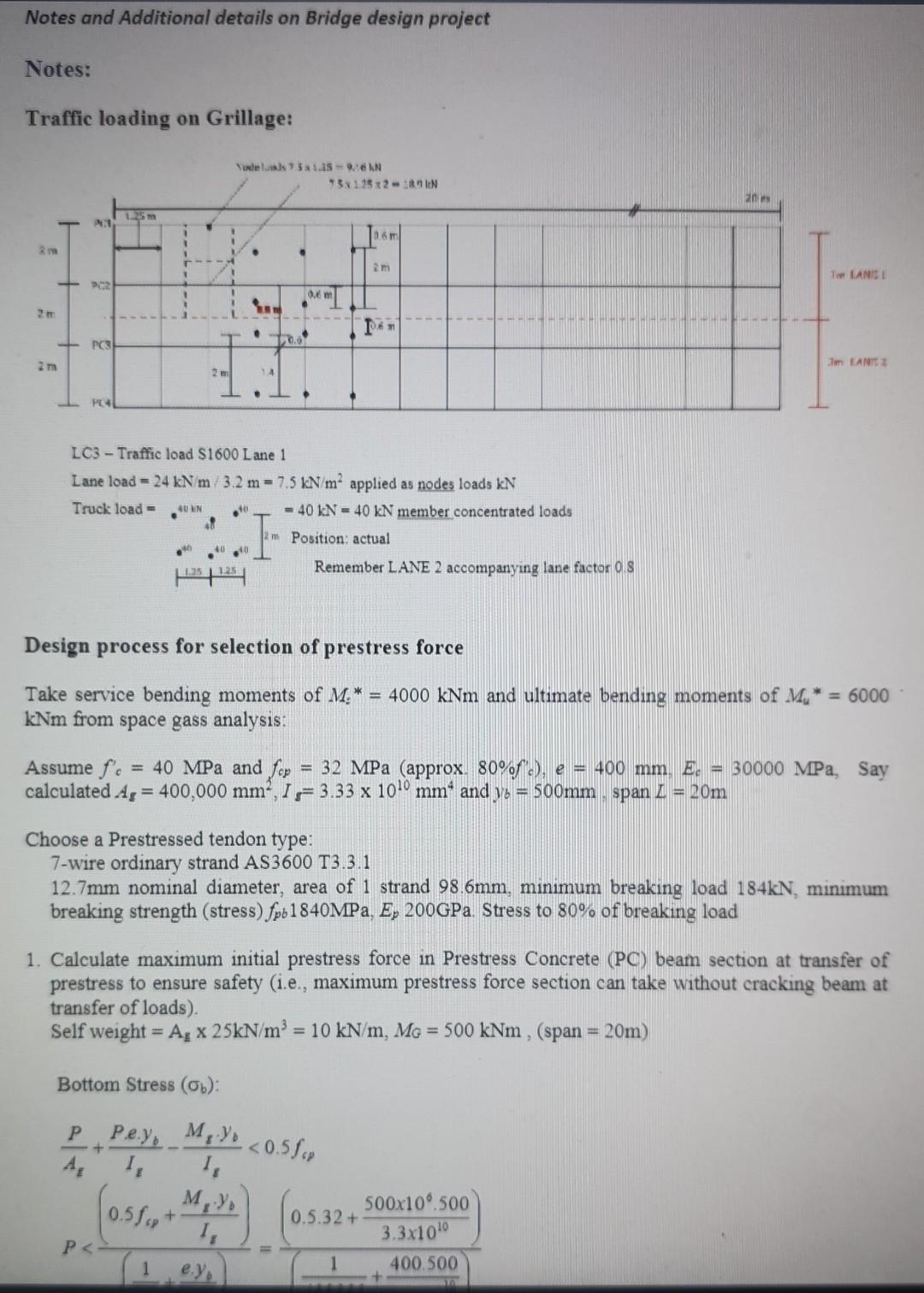 Solved Design Project: Prestressed Concrete Bridge Girder | Chegg.com