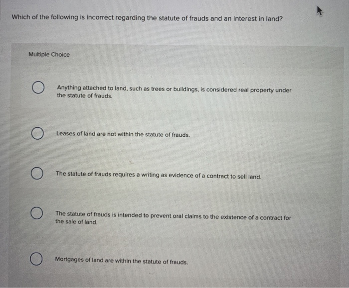 Solved Which of the following is incorrect regarding the | Chegg.com