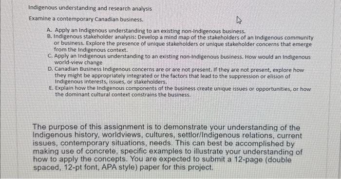 Solved Indigenous understanding and research analysis | Chegg.com