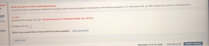 Solved Brief Exercise 6-4 (Part Level Submission) In its | Chegg.com