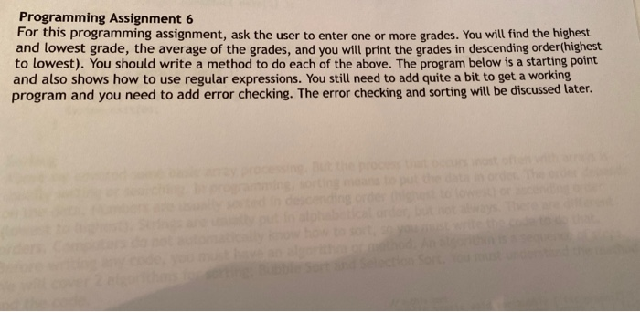 Solved Programming Assignment 6 For this programming | Chegg.com