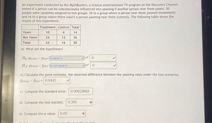 Solved An experiment conducted by the MythBusters, a science | Chegg.com
