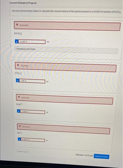 Solved Current Attempt in Progress Use two concentration | Chegg.com