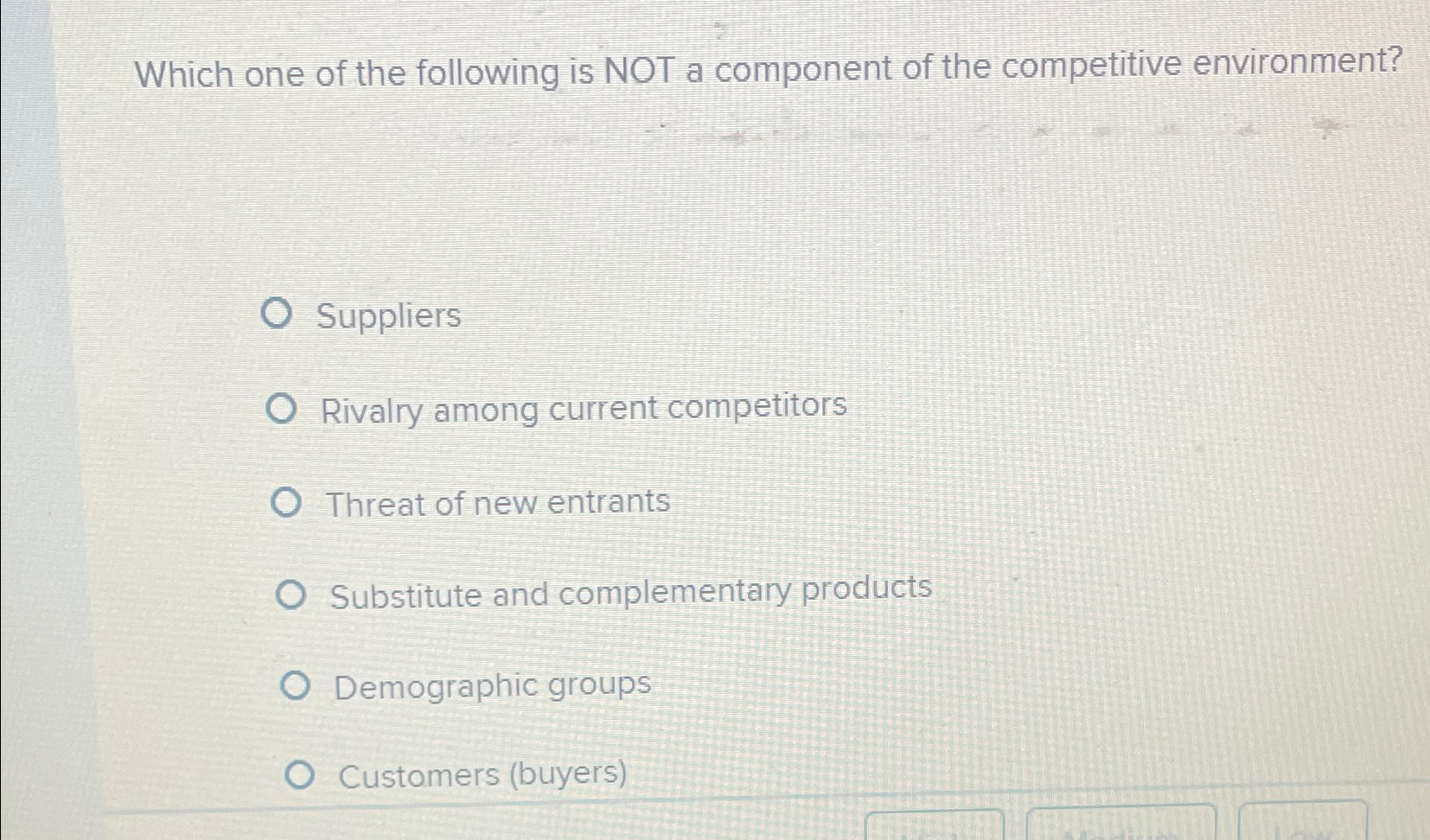 Solved Which one of the following is NOT a component of the | Chegg.com