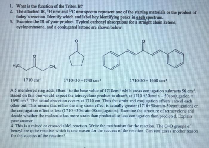 Solved 1. What is the function of the Triton B? 2. The | Chegg.com
