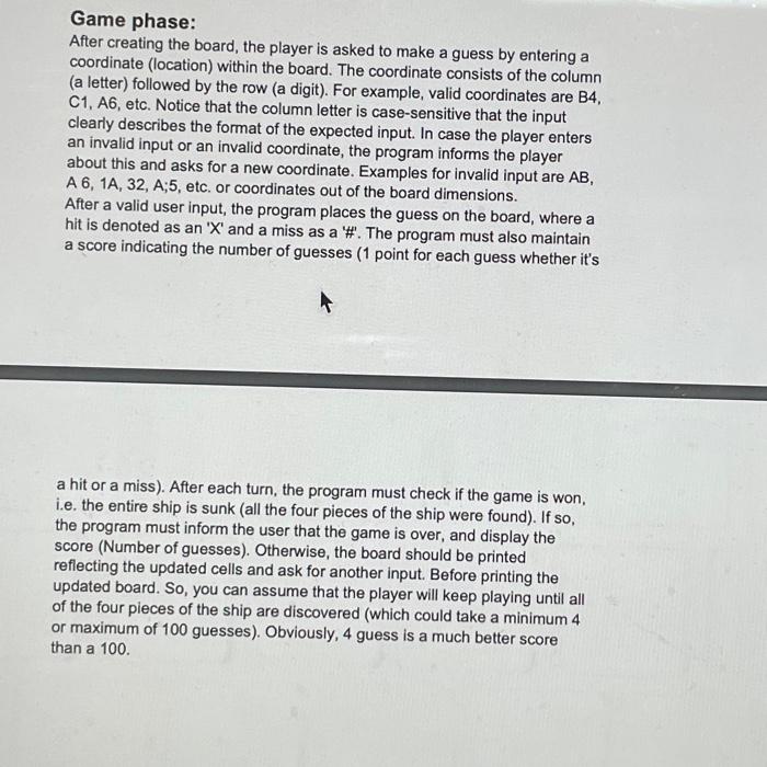 Solved Battleship (also Battleships or Sea Battle) is a | Chegg.com