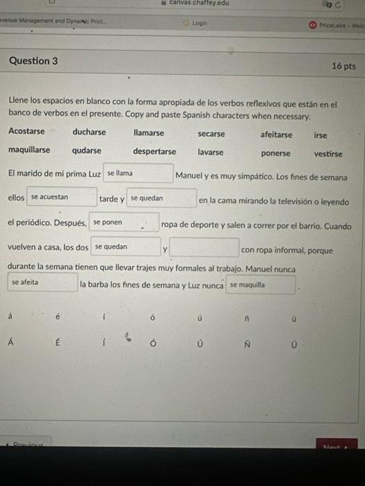 Llene los espacios en blanco con la forma apropiada | Chegg.com