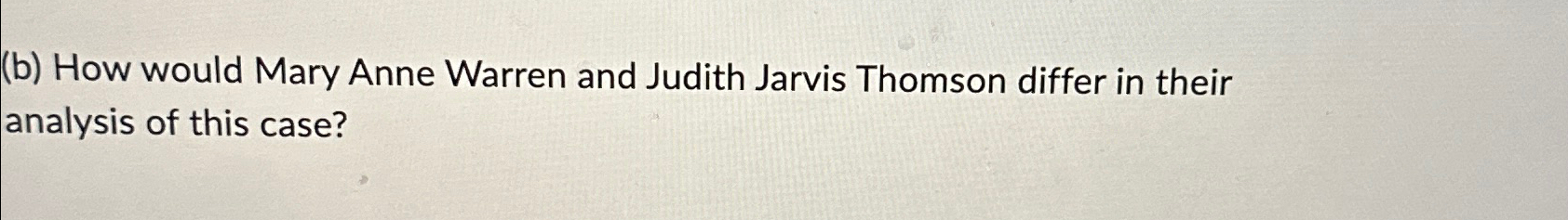 Solved (b) ﻿How would Mary Anne Warren and Judith Jarvis | Chegg.com