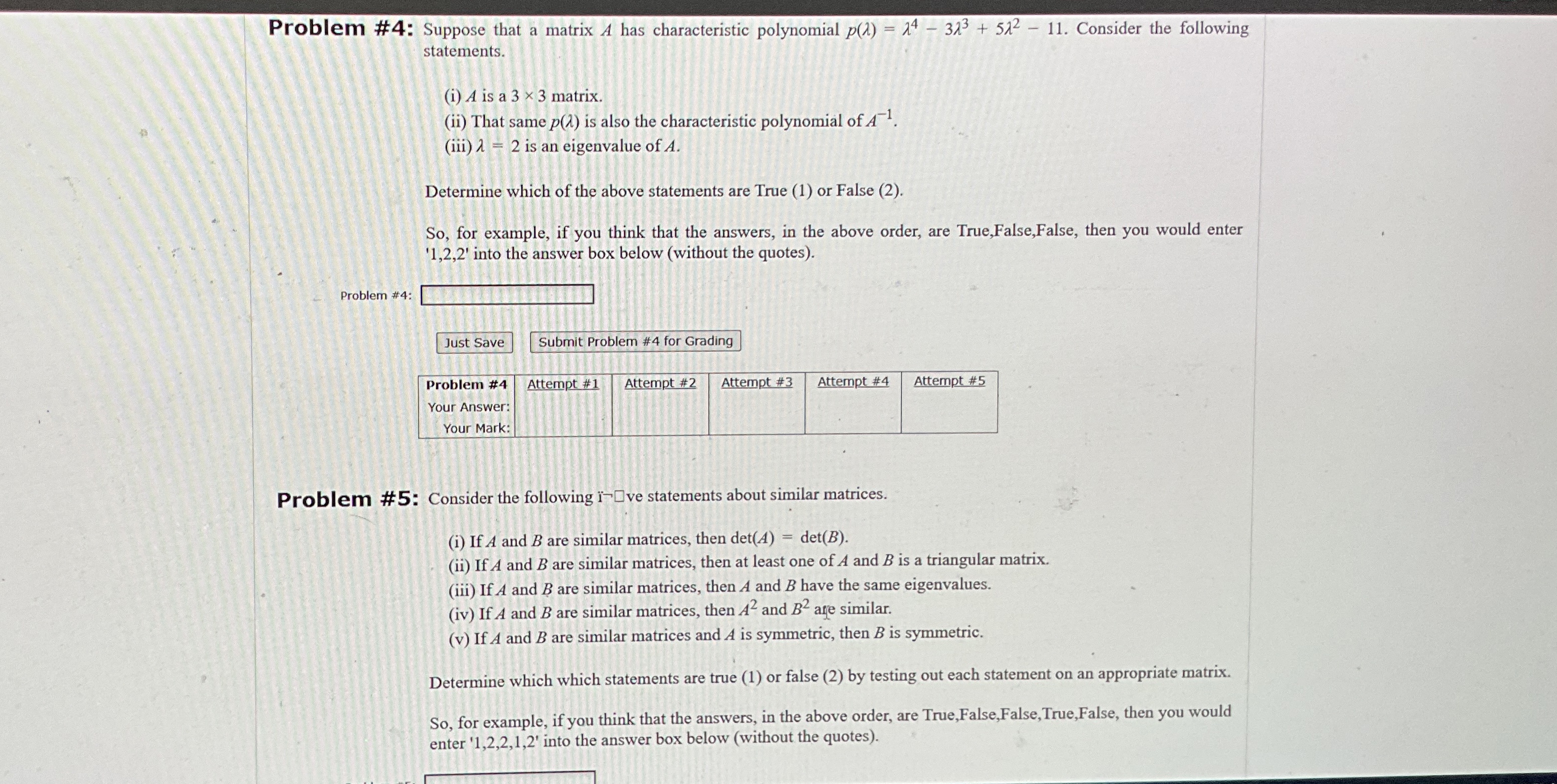 Solved Please answer both 4 ﻿and 5 ﻿on paper. Problem #4: | Chegg.com