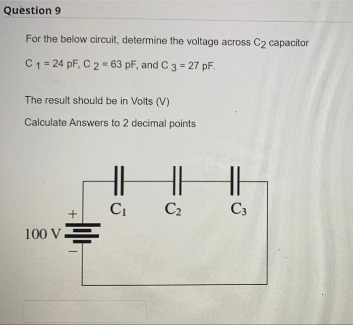 Solved For the below circuit, determine the voltage across | Chegg.com