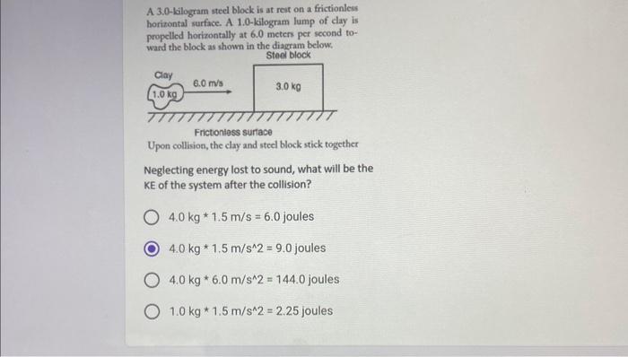 Solved A 3.0-kilogram steel block is at rest on a | Chegg.com