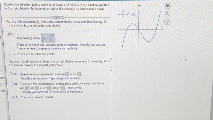 Solved Identify the inflection points and local maxima and | Chegg.com