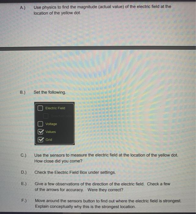 Solved 4.) Use sensors to measure the electric field at a | Chegg.com