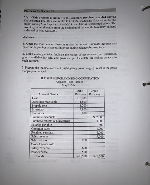 Solved Problems for Section 5B 5B-1. (This problem is | Chegg.com