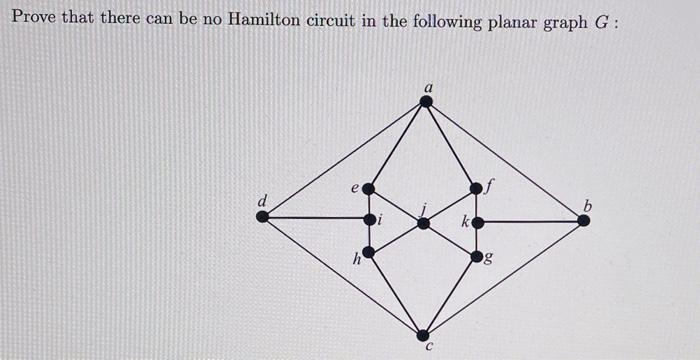 Solved Prove that there can be no Hamilton circuit in the | Chegg.com