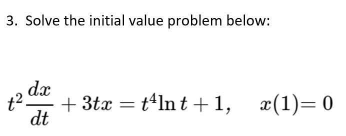 Solved Solve the initial value problem | Chegg.com
