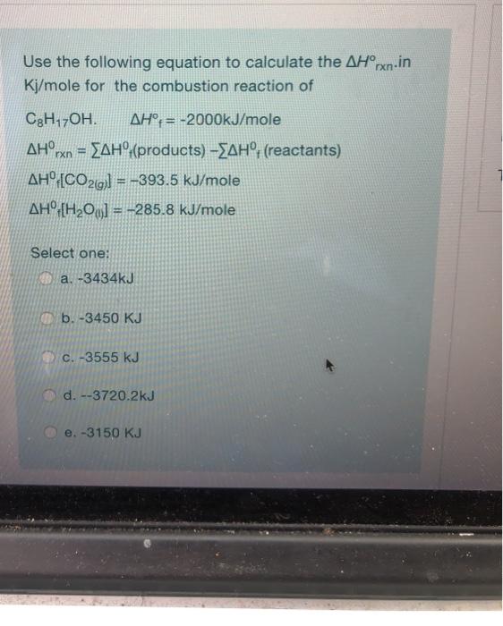 Solved Use the following equation to calculate the AH°rxn.in | Chegg.com