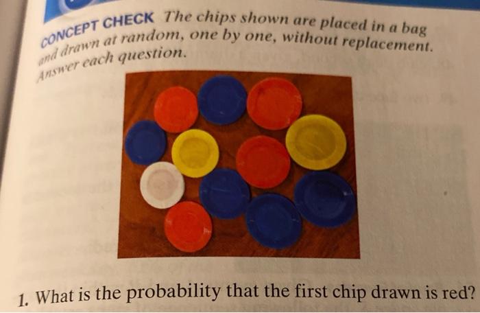 Solved CONCEPT CHECK The chips shown are placed in a bag and | Chegg.com