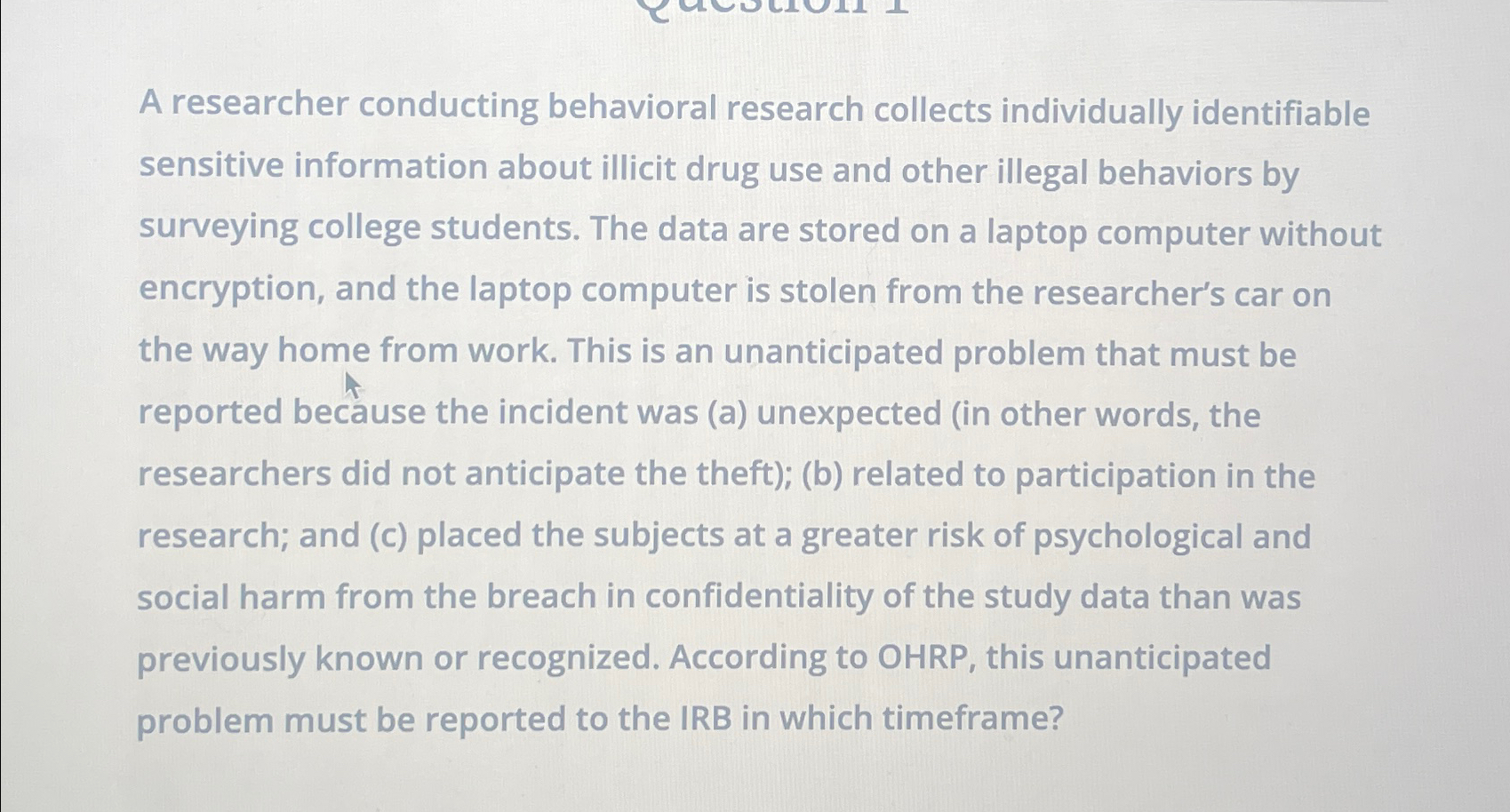 Solved A researcher conducting behavioral research collects | Chegg.com