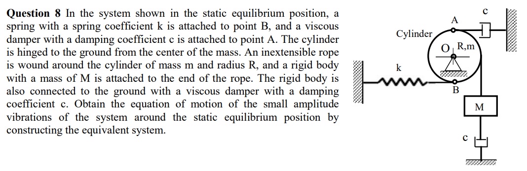 Question 8 ﻿In the system shown in the static | Chegg.com