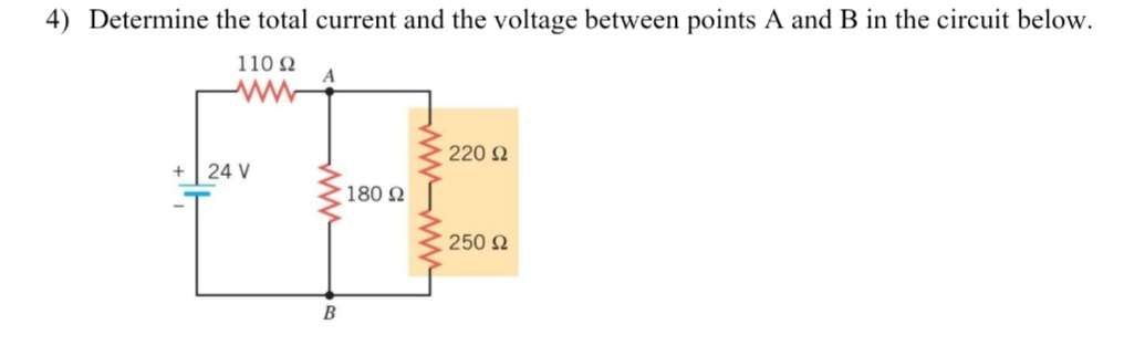 Solved Determine the total current and the voltage between | Chegg.com